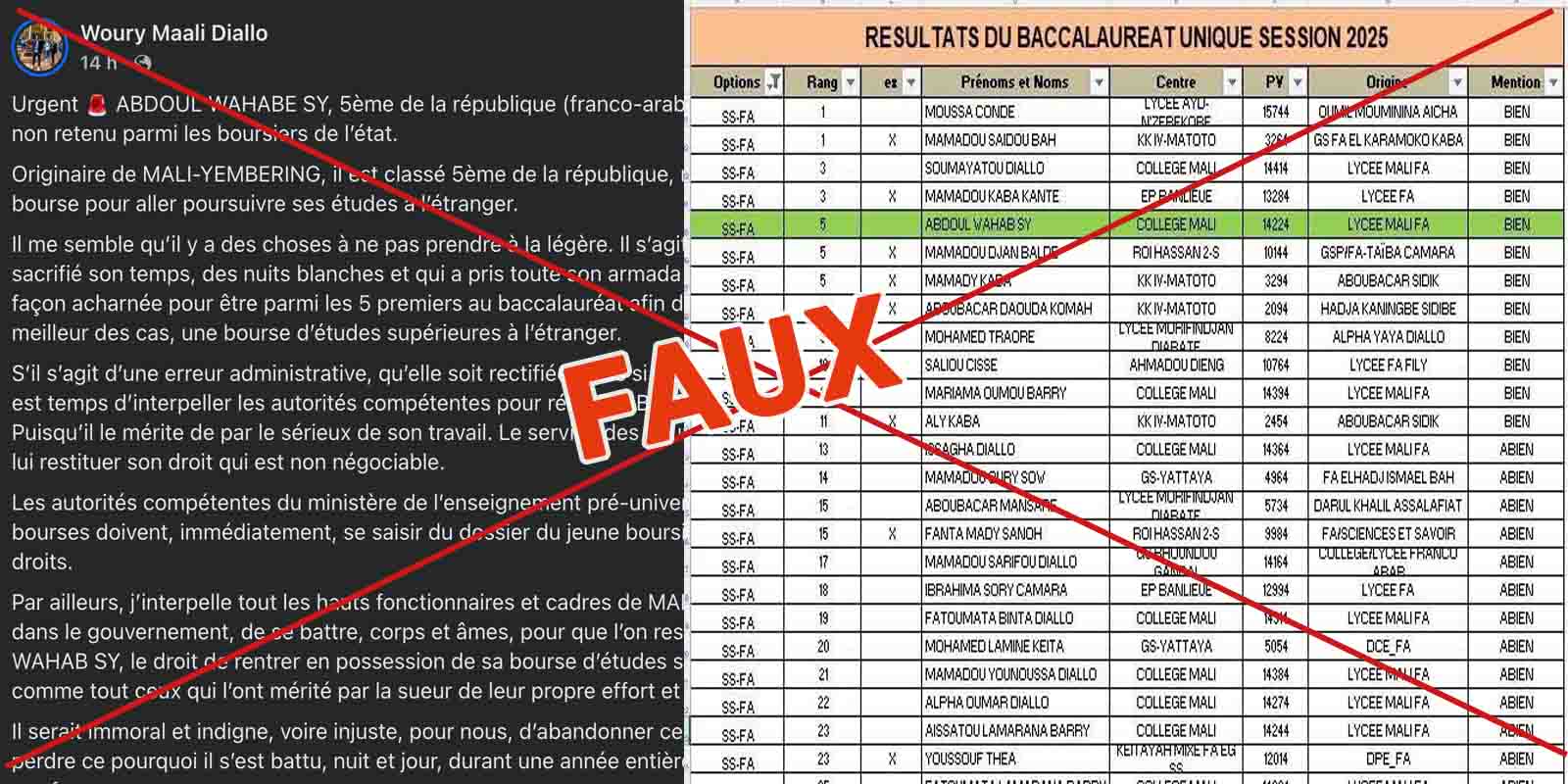 Non, le lauréat Abdoul Wahab SY n’a pas été « refusé » par le SNABE pour « ses études à l’étranger